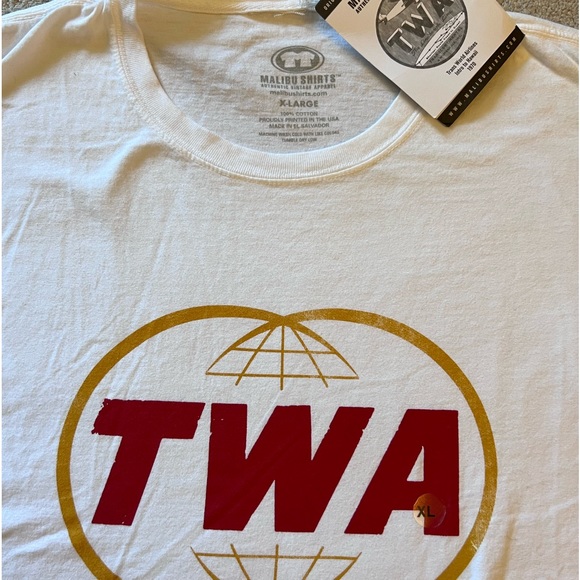 TWA | Shirts | Twa Airlines Tshirt Xl White Globe Logo 9621975 Trans ...